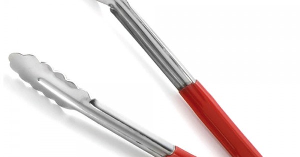 RED HANDLE TONGS 14 INCH