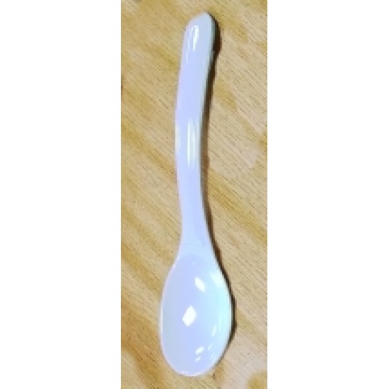 MELAMINE PLAIN WHITE LARGE SOUP SPOON 27 CM