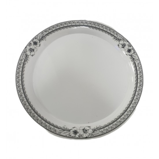 MELAMINE 16 INCH BLACK PRINT PLATTER ROUND LARGE