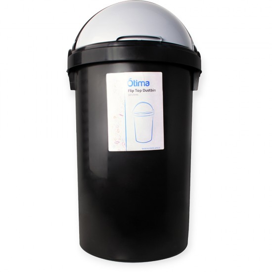 FLIP TOP DUSTBIN BLACK OTIMA 25 LITER